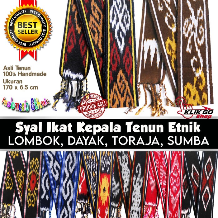 Jual S18 SYAL IKAT KEPALA TENUN ETNIK DAYAK KALIMANTAN MULTIFUNGSI ...