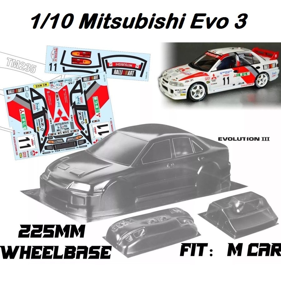 Jual Body Shell Mitsubishi Evo 3 1/10 Rc Rally Drift Car Hsp Hpi Kyosho ...