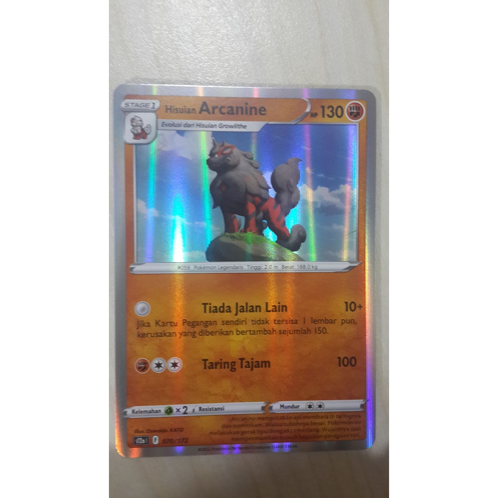 Jual POKEMON TCG INDONESIA ARCANINE HOLOGRAM S12A 070/172 | Shopee ...