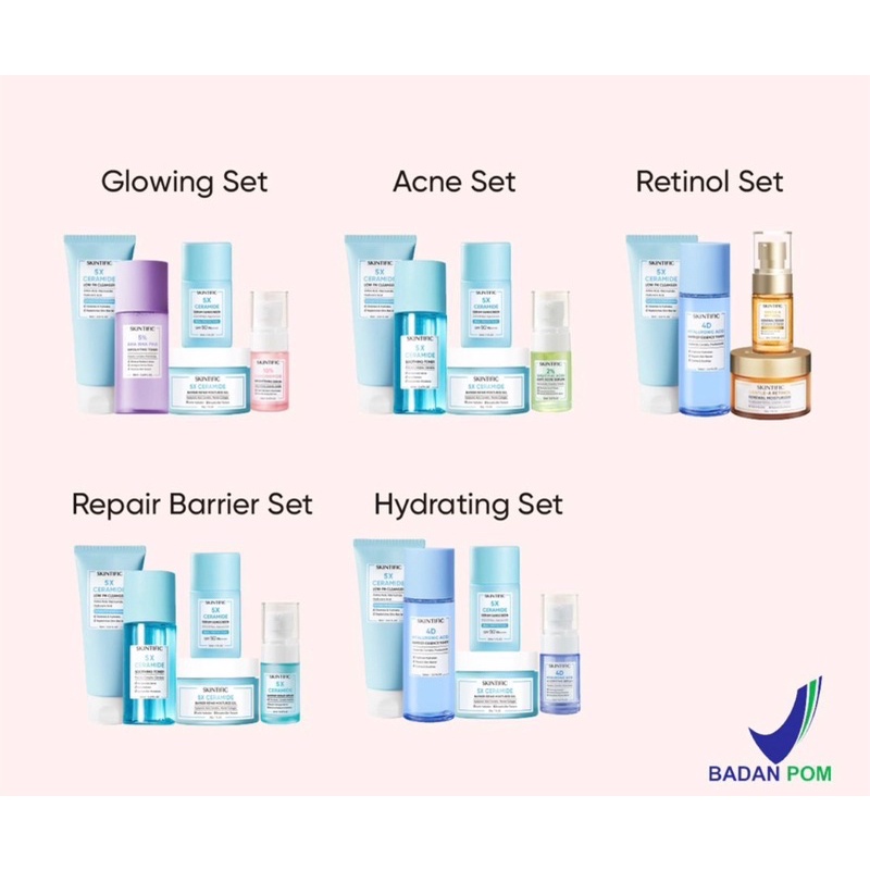 Jual [READY STOCK] Skintific - 5pcs Set Glowing/Set Acne/ Set Repair ...