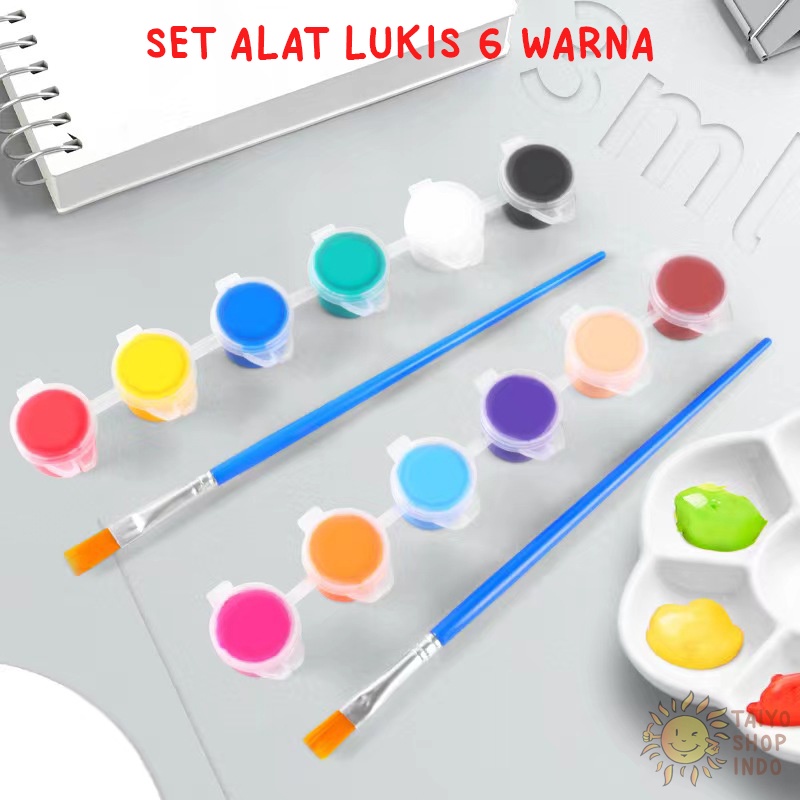 Jual TAIYO Color Painting Set Cat Air Alat Lukis 6 Warna Akrilik Kanvas Mewarnai Melukis ...