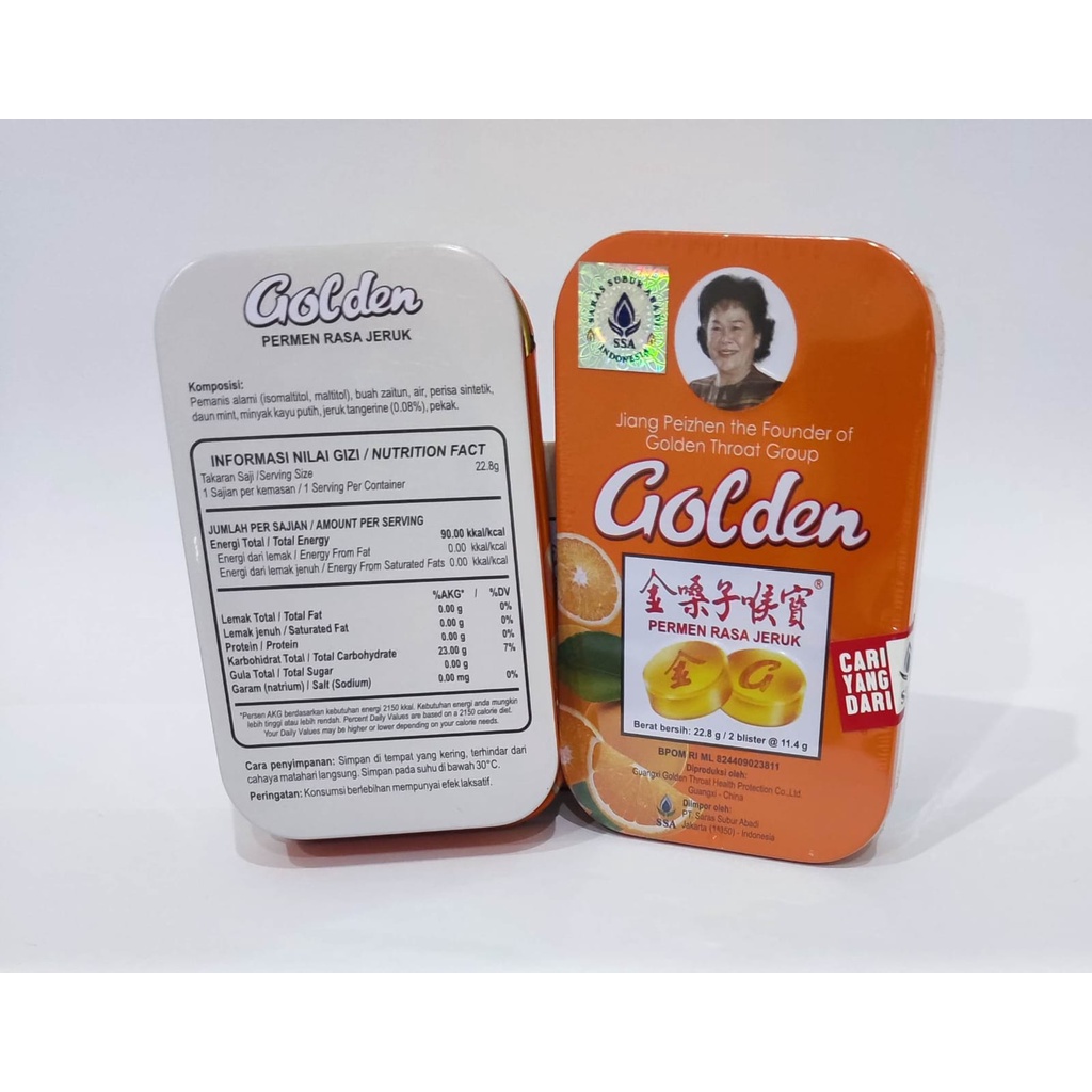 Jual GOLDEN THROAT LOZENGES PERMEN 12 TABLET GOLDEN GINSENG GOLDEN ...