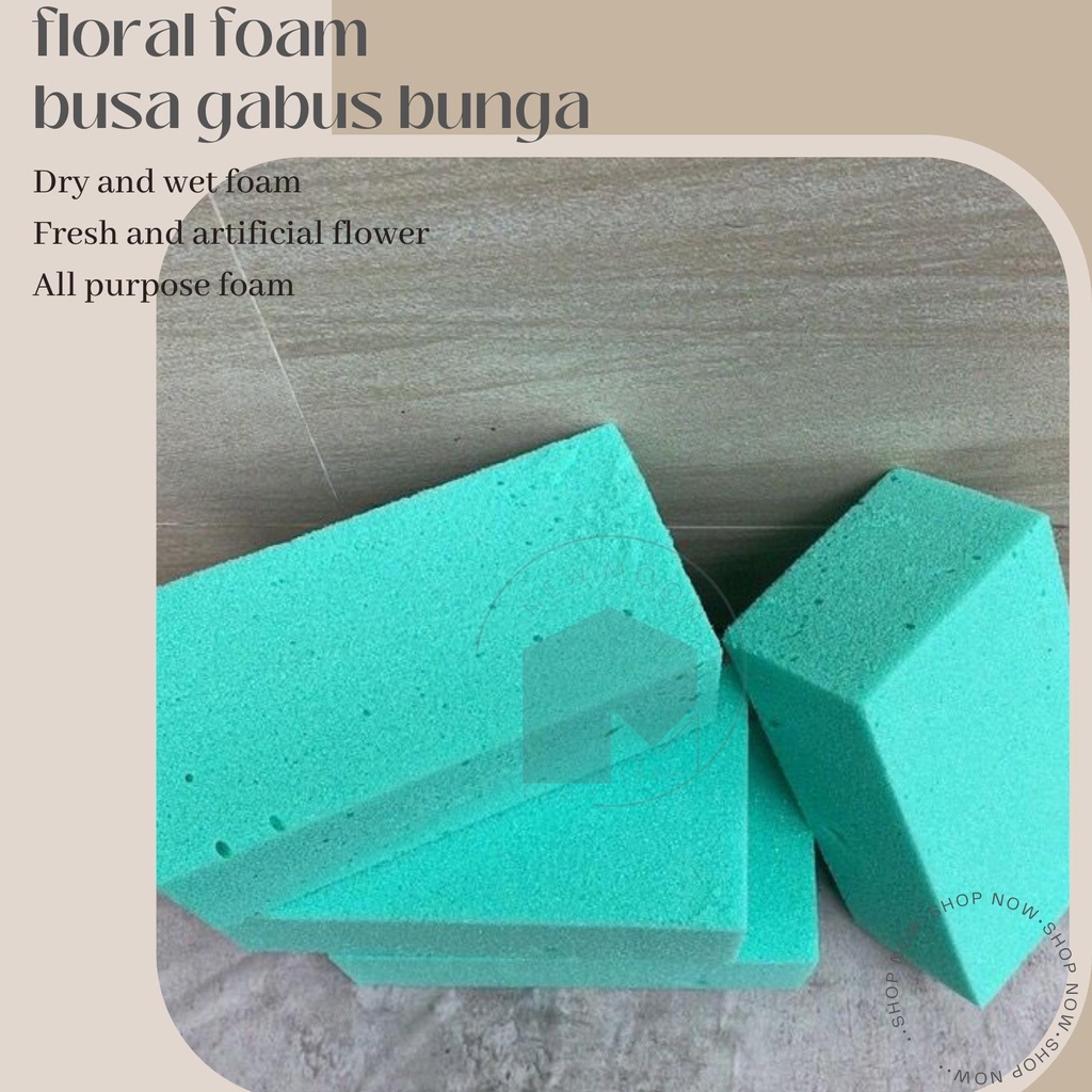 Jual Foam kering gabus busa bunga floral mawar Oasis Flower Hijau Green ...