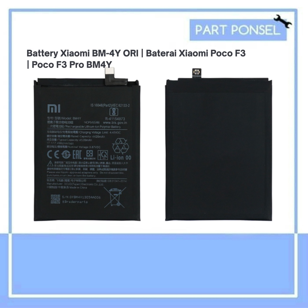 Jual Baterai Batre Pocophone Poco F3 Batre Xiaomi BM4Y Original BM 4Y ...