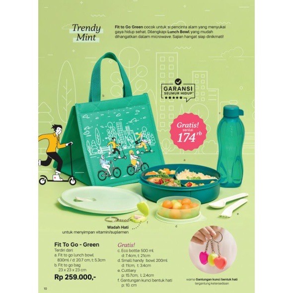 Jual Lunch Box Tupperware Fit To Go Lunch Set Tempat Bekal Makan ...