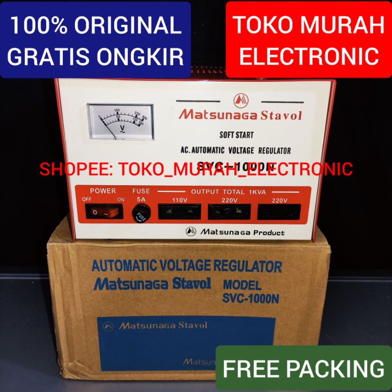 Jual TME - Stabilizer Stavol Matsunaga 1000 Watt 1000w SVC 1000N Penstabil Arus Listrik Voltase ...