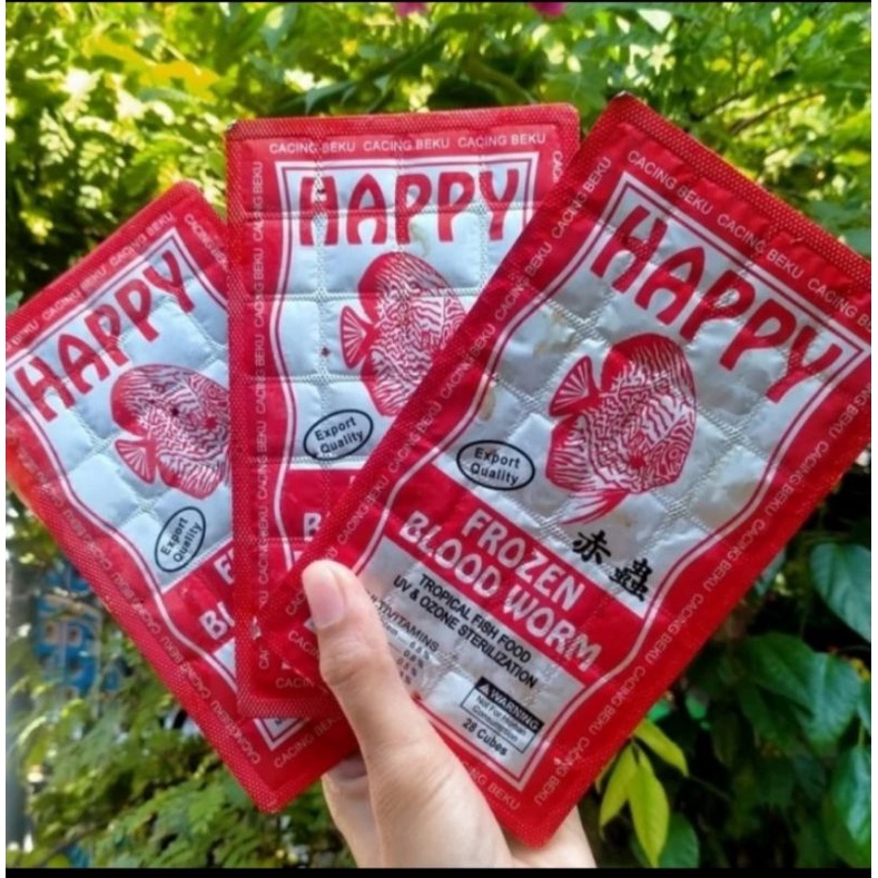 Jual Cacing Beku Kapsul Frozen Bloodworm Merk Happy | Shopee Indonesia