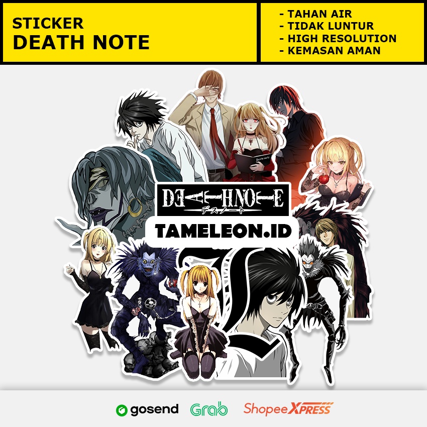 Jual Sticker Anime Death Note Light yagami Lawliet Ryuk Sticker ...