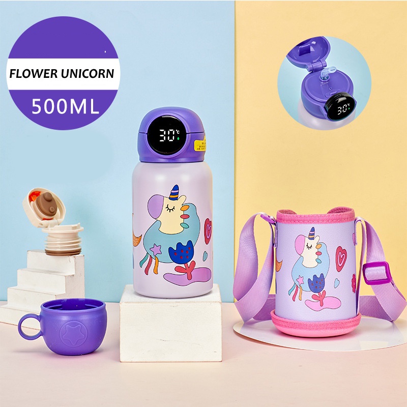 Jual [LOGU] Botol minum termos termometer suhu anak, Children ...