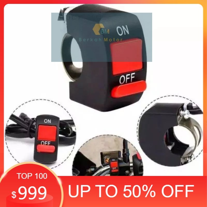 Jual Saklar on off lampu motor stang switch tombol universal /saklar ...
