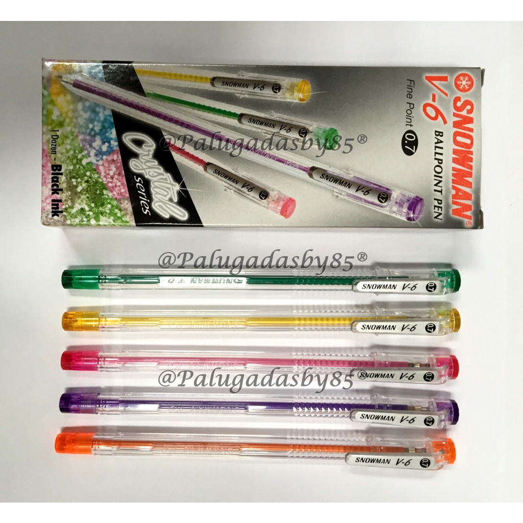 Jual Pulpen SNOWMAN V-6 0.7 mm (1 Pak Isi 12 Pcs) / Ballpoint SNOWMAN ...
