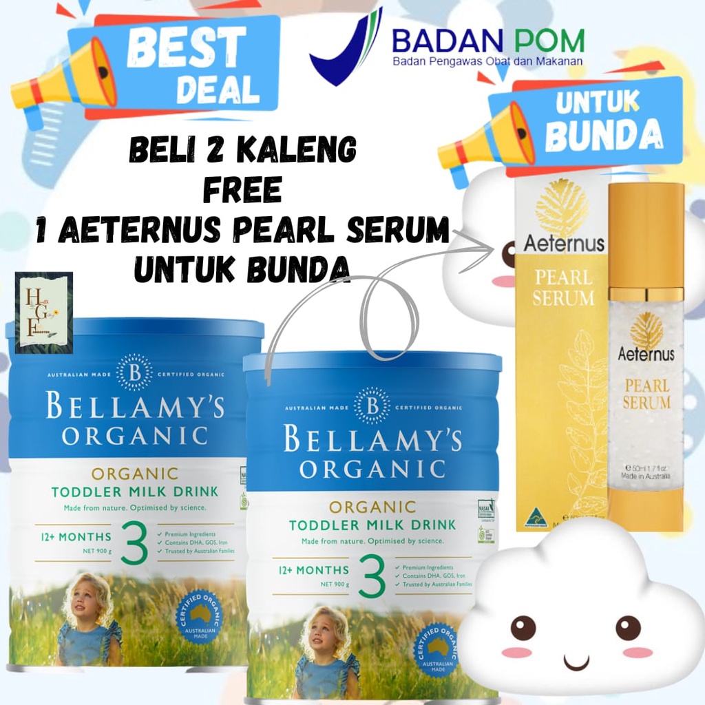 Jual paket bellamys organik susu anak step 3 susu formula 900 g ...