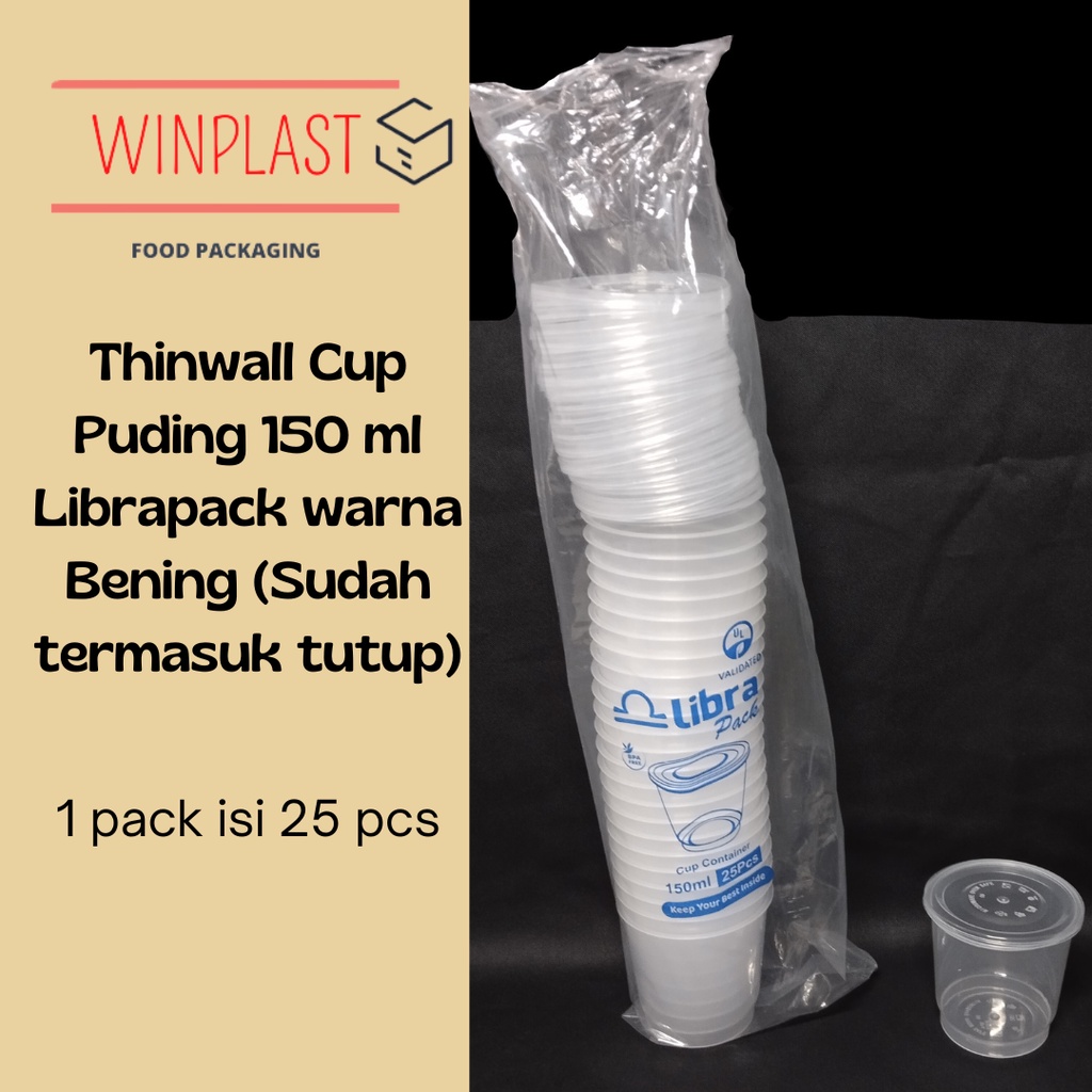 Jual Libra Pack Thinwall Cup Puding 150 ml isi 25 pcs | Shopee Indonesia
