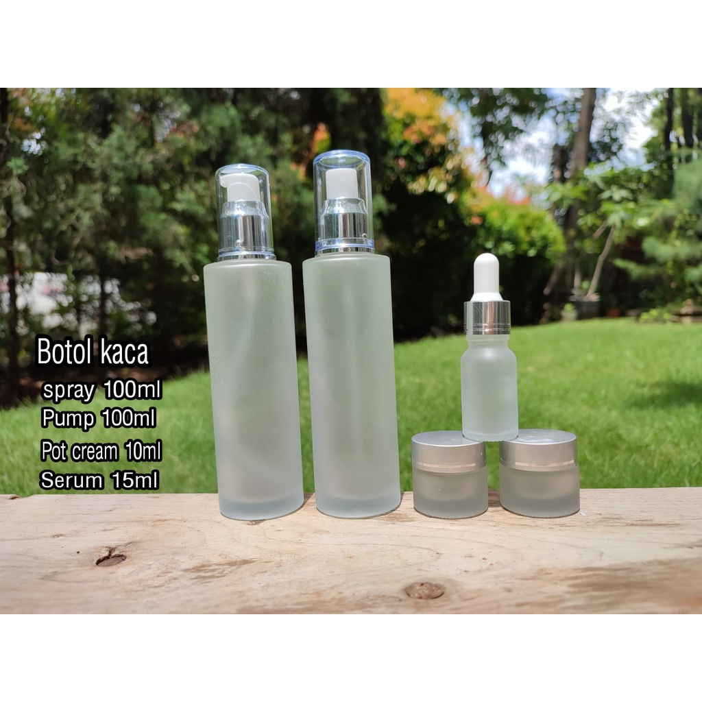 Jual Botol Skincare Kaca 10ml 15ml 100ml Kosmetik Botol Kaca Silver ...