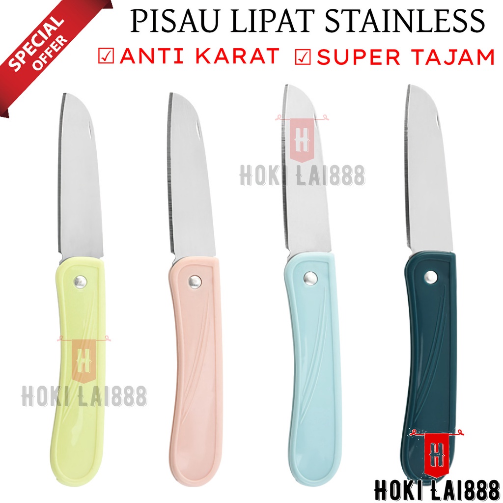 Jual [HKL] PISAU LIPAT STAINLESS GAGANG PLASTIK PISAU DAPUR LIPAT PISAU ...