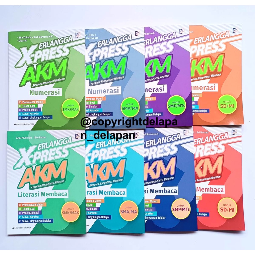 Jual Erlangga X- Press AKM Numerasi & Literasi Untuk SD , SMP , SMA ...