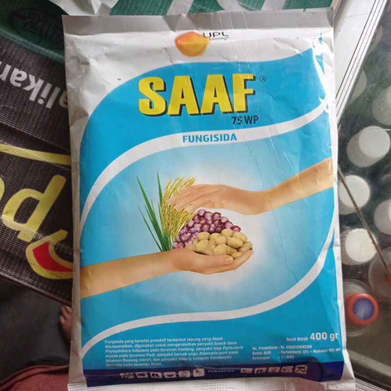 Jual Fungisida Saaf 75 400 gr mankozeb plus karbendasim | Shopee Indonesia