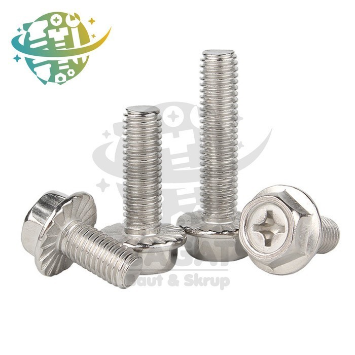 Jual Baut M4x20 Stainless 2 Kunci Baut Hex Screw Tapping Bolt SS304 ...