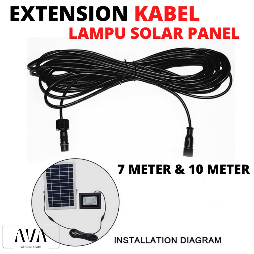 Jual Kabel Extension 2 Pole Serabut 2x0,75 Untuk Lampu Sorot Solar Cell ...