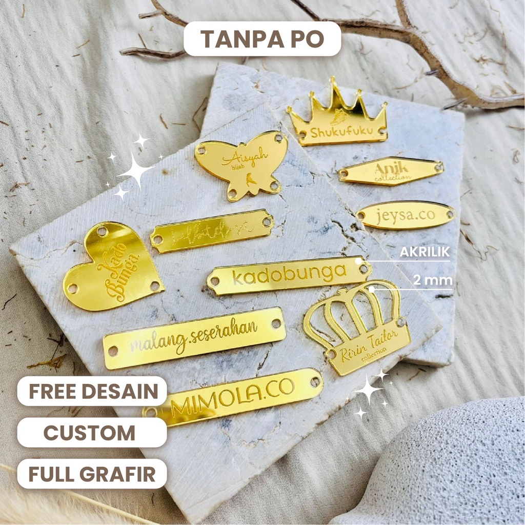 Jual (BEST SELLER) LABEL AKRILIK REBRANDING TERMURAH / AKRILIK GOLD ...