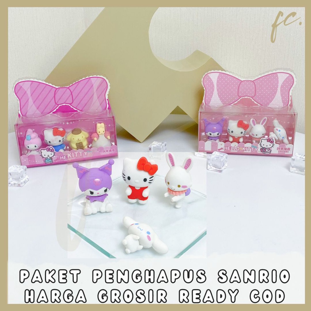 Jual Set 4 Penghapus Karet 3D Rubber Eraser Box Mika Mewah Miniature ...