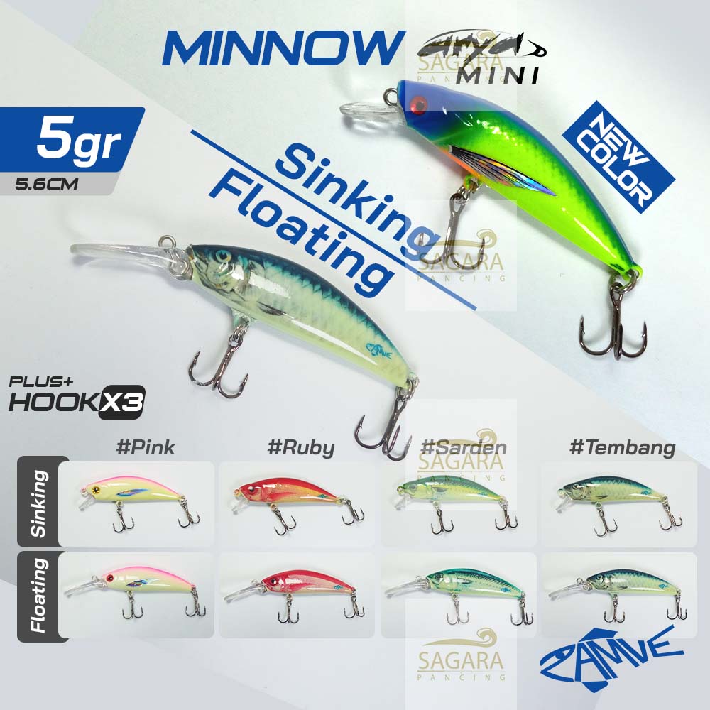 Jual Umpan Pancing Minnow Zamve Arya Mini Lure Minnow GID | Shopee Indonesia