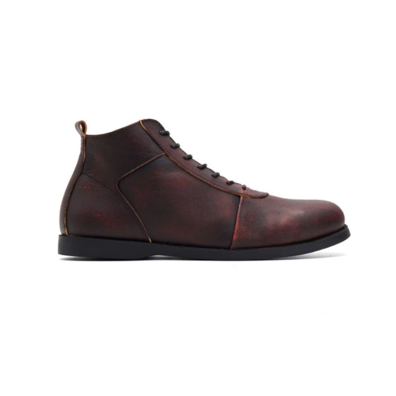 Jual SULTAN FOOTWEAR X SVEND 01 MARUN | Sepatu Semi Boots Pria Kulit ...