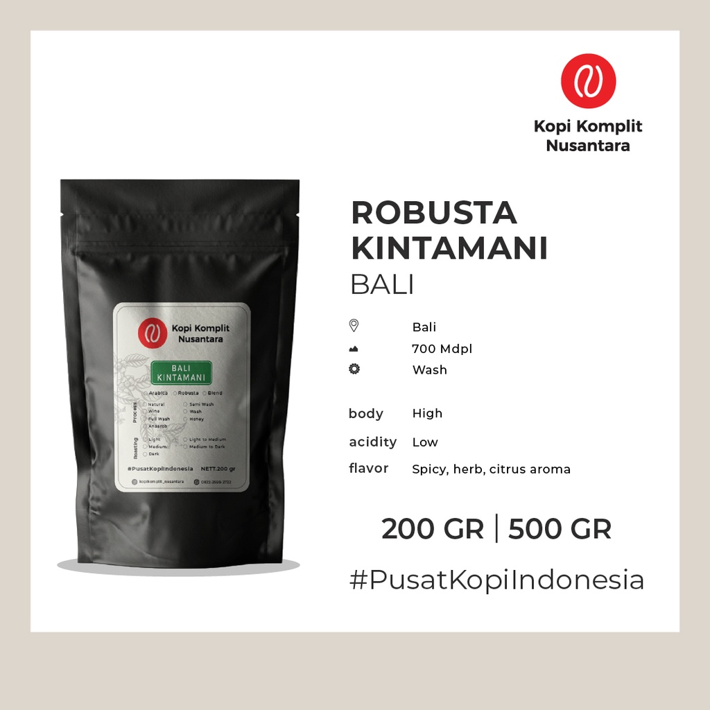 Jual Robusta Bali Kintamani Medium Roasting - Kopi Biji dan Bubuk | Shopee Indonesia