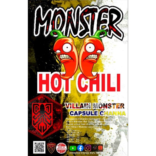 Jual VILLAIN MONSTER HOT CHILI kapsul cabe pakan ikan channa | Shopee ...