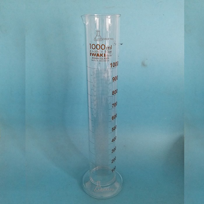 Jual Lab Gelas Ukur 1000Ml Iwaki Pyrex Measuring Cylinder 1 Liter 1L 1000 Ml | Shopee Indonesia