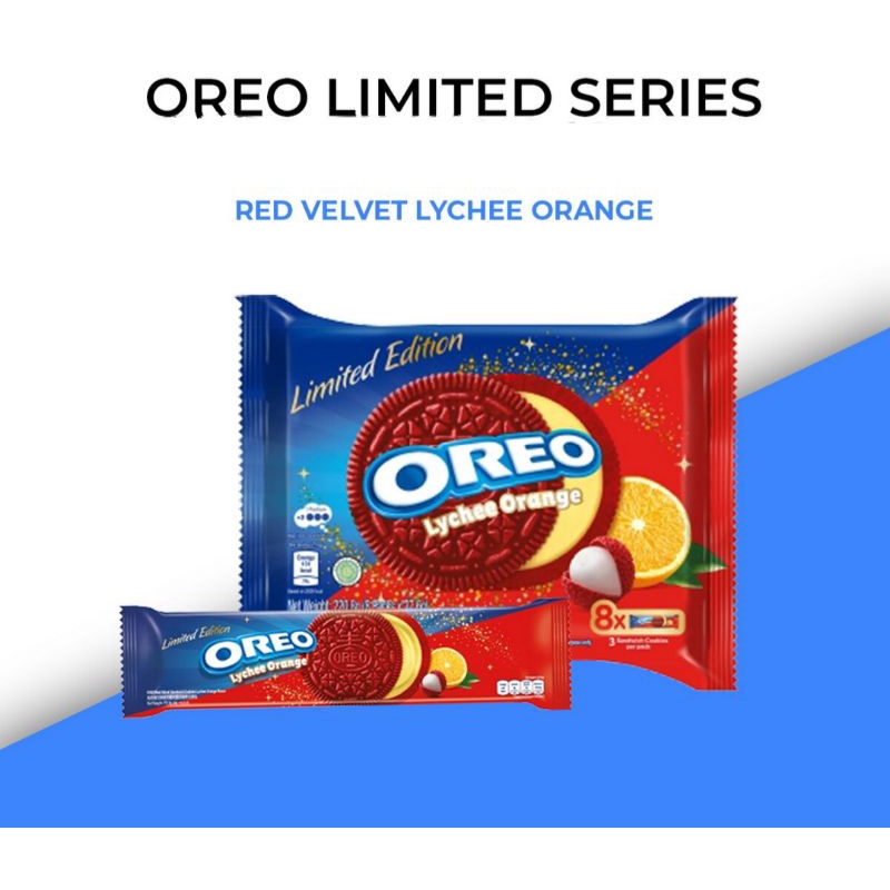 Jual Biskuit Biscuit Oreo Lyche Orange kombinasi Red Velvet Sandwich ...