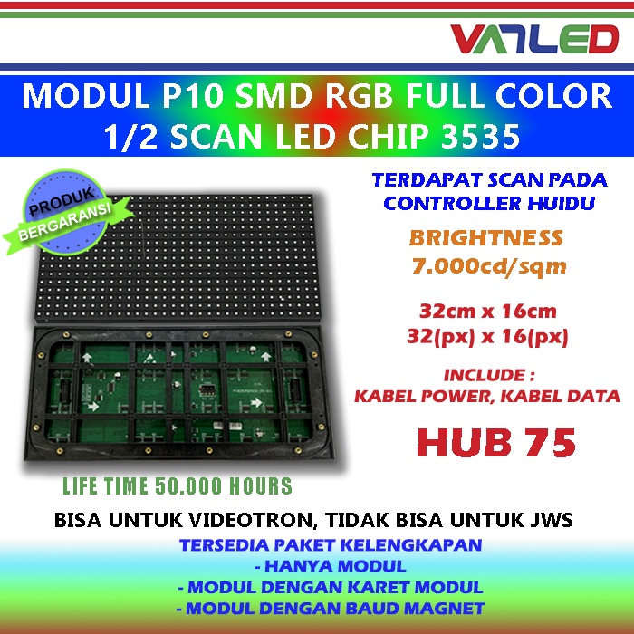 Jual MODUL PANEL P10 1/2 SCAN RGB LED CHIP 3535 SMD FULL COLOR OUTDOOR ...