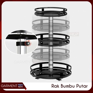 Jual Rak Bumbu Putar Wadah Penyimpanan Berputar 360 Derajat Stainless ...