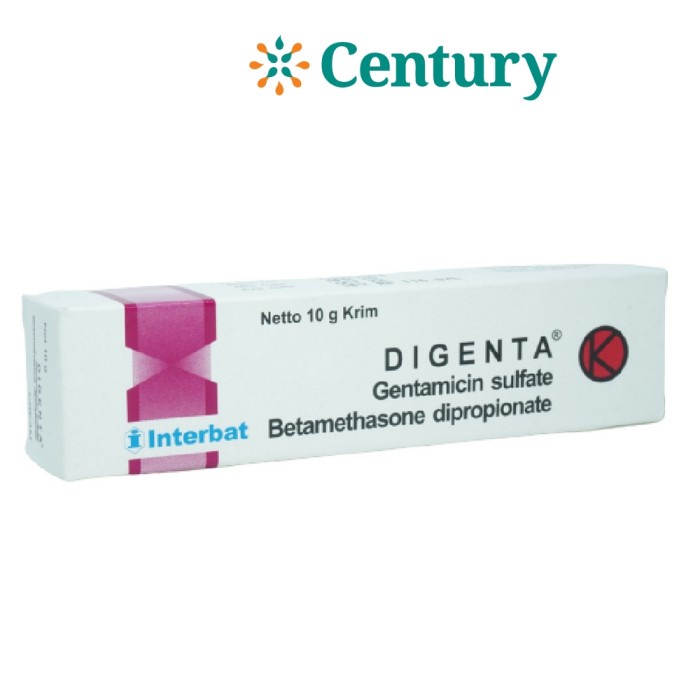 Jual DIGENTA CREAM 10GR /BETAMETASONE/GENTAMICYN/ ANTI INFLAMASI / OBAT ...