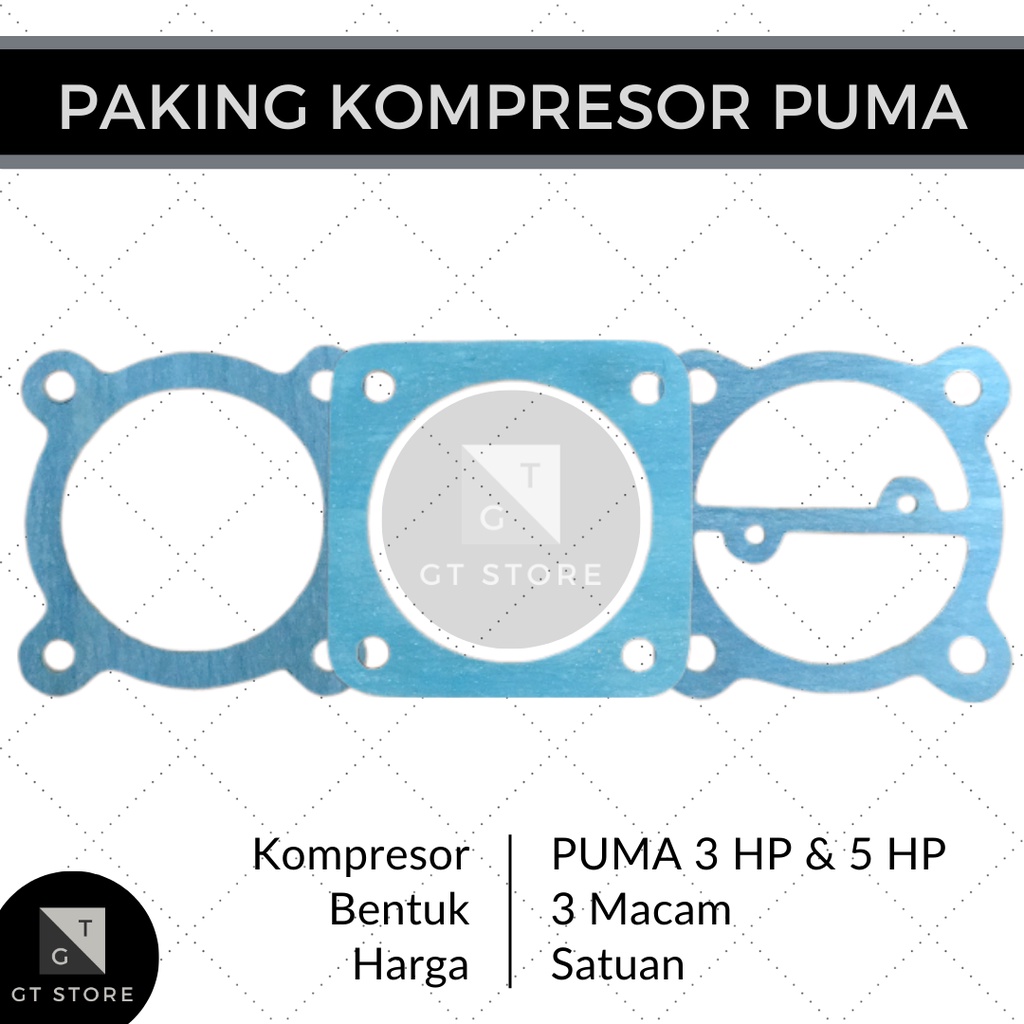 Jual Paking Packing Gasket Perpak Kompresor PUMA 3 HP 5 HP (Model Baru ...