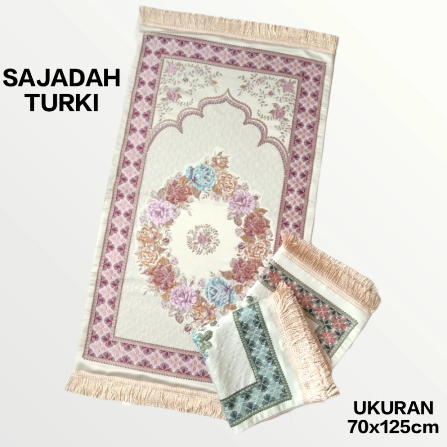 Jual sajadah turki turkey prayer rug motif bunga bahan premium JZW-006 ...