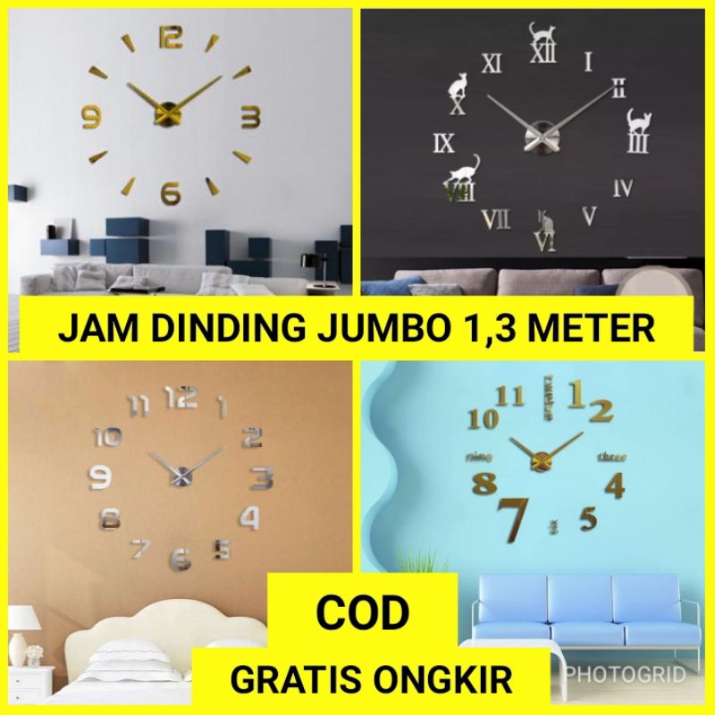 Jual Jam Dinding Jumbo 130 cm Jam Dinding Besar tempel tembok | Shopee ...