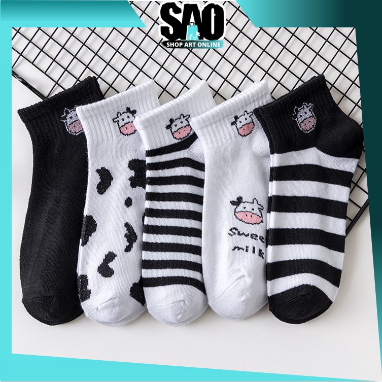Jual SAO - K5704 Kaus Kaki Corak Sapi / Ankle Socks / Kaos Kaki ...