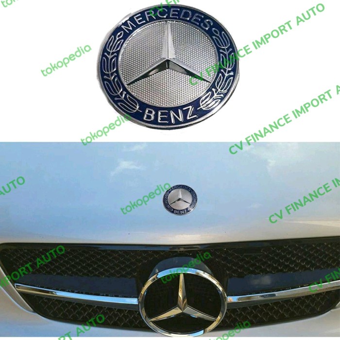 Jual Logo kap mesin mercedes benz Hood Emblem Mercy Badge Star biru ...