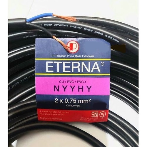 Jual Kabel ETERNA Isi 2x0,75 mm Kabel Listrik Tembaga Kuningan / Kabel Instalasi Kabel Listrik ...
