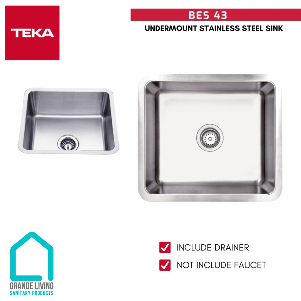 Jual Teka Undermount Stainless Kitchen Sink Bak Cuci Piring BES 43 ...