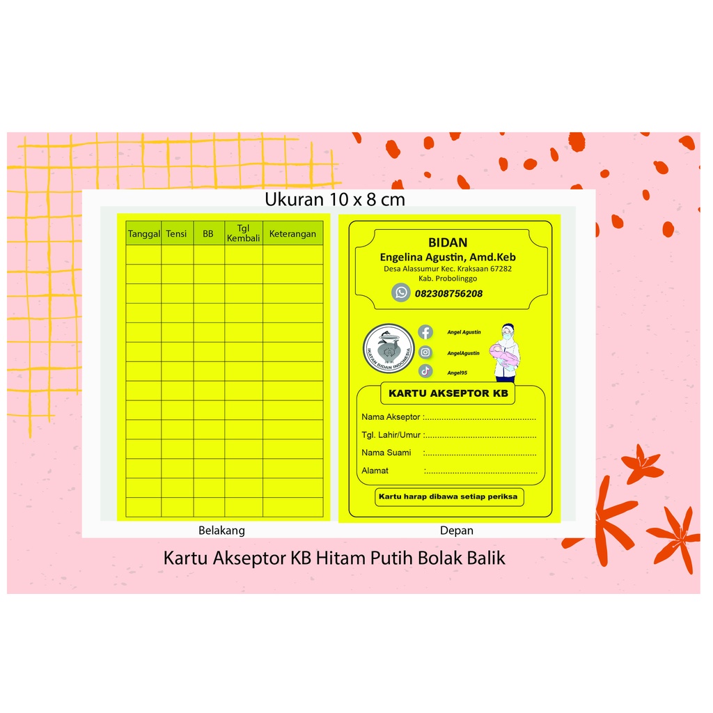 Jual Kartu KB / Kartu Akseptor KB Bolak Balik | Shopee Indonesia