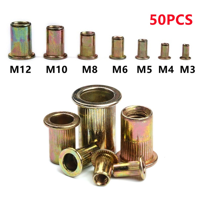 Jual 50PCS Rivet Nut M3-M12 Insert Nut Mur Rivet Nutsert Mur Tanam | Shopee Indonesia