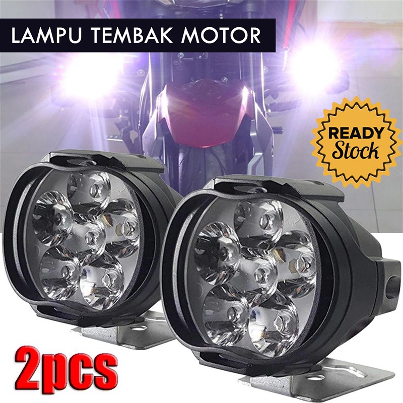 Jual Lampu Tembak Motor LED High Beam 1000 Lumens 2 PCS 10 Watt Sorot ...