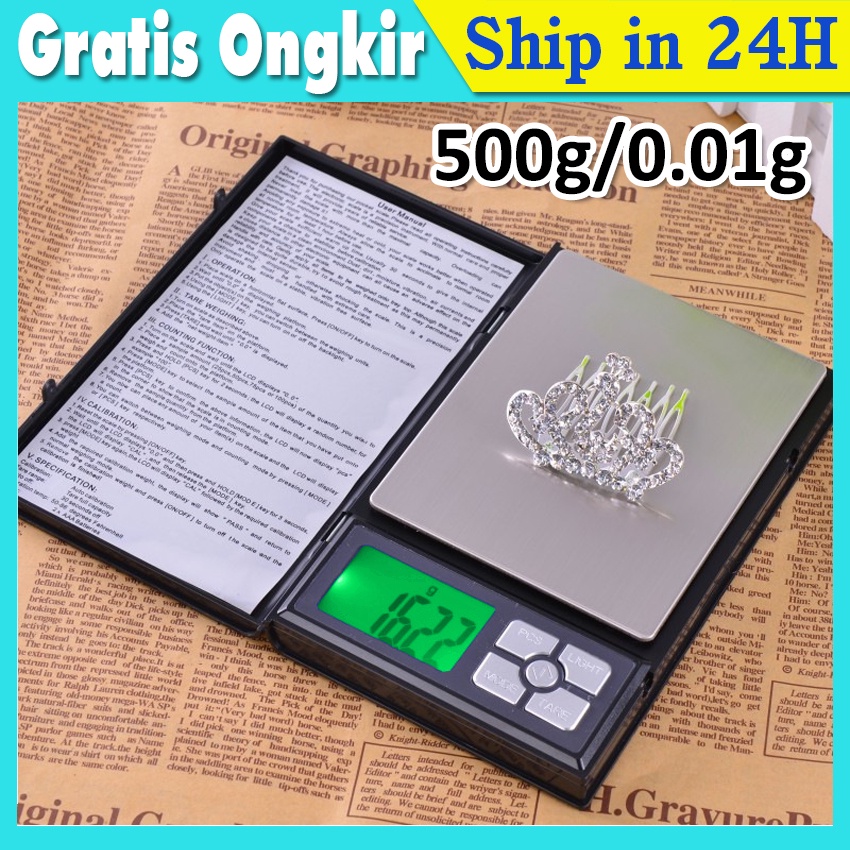 Jual Timbangan Emas Digital Kapasitas 0.1g/500g Akurasi Model Notebook ...