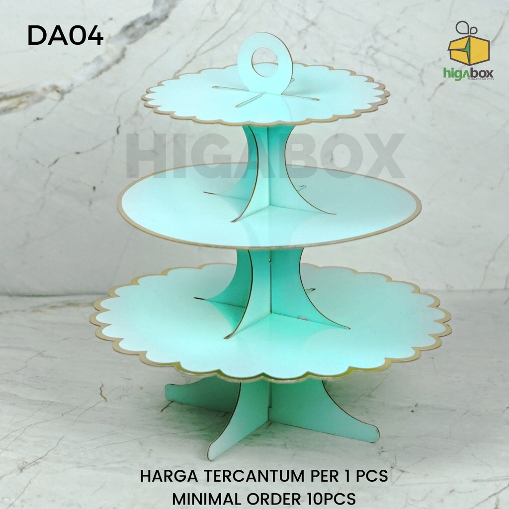 Jual Cake Stand POLOS List Gold / 3 Tier Cupcake Stand / standing cake dekorasi / tatakan kue ...