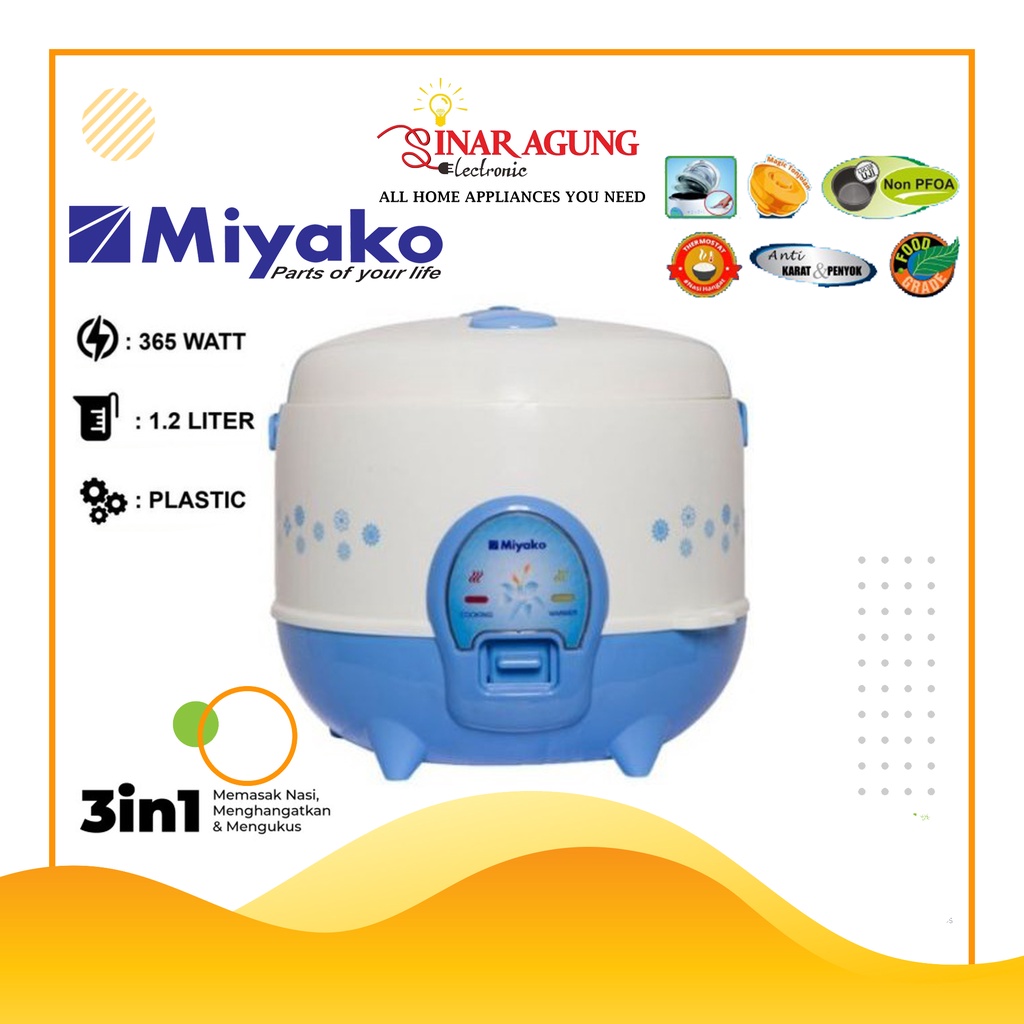 Jual MIYAKO RICE COOKER / MAGIC COM MCM612 / MCM 612 / MCM-612 (1,2 ...