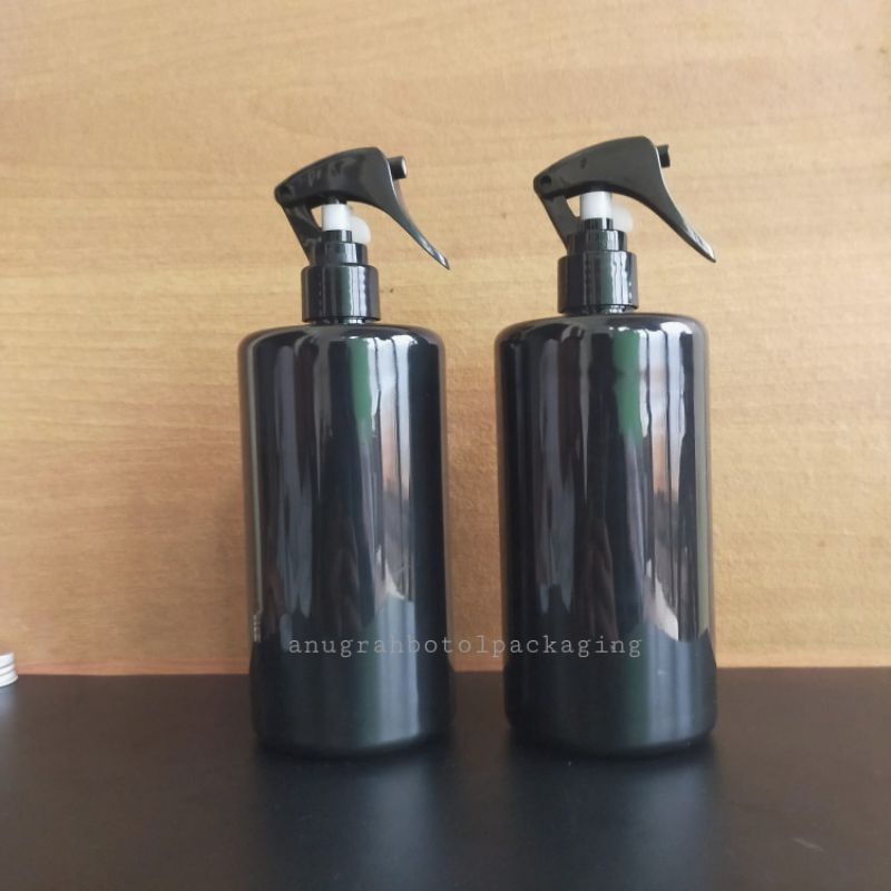 Jual Botol Trigger 500 ml rf Hitam glossy / botol rf 500 ml hitam Tutup mini trigger | Shopee ...