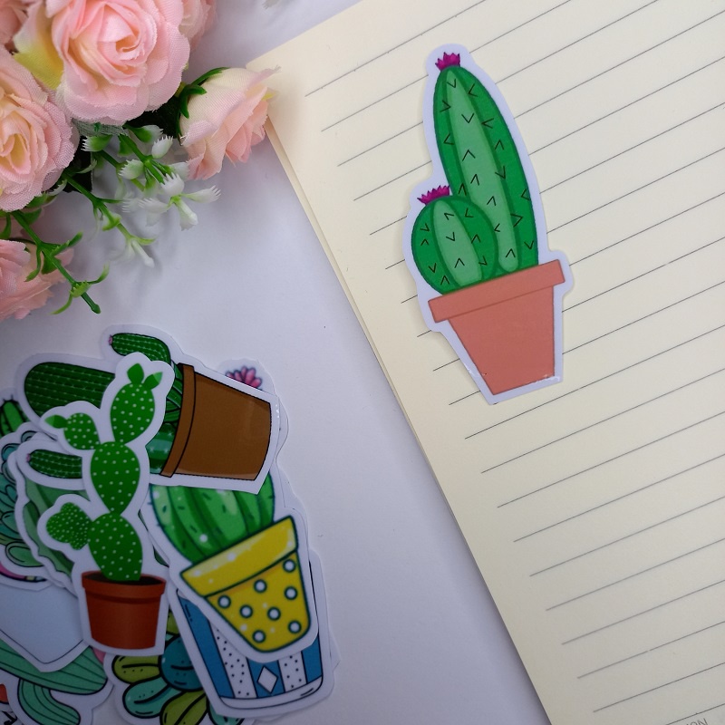 Jual Stiker Satuan Floral Tanaman Cactus Lucu Stiker Ecer Kaktus ...