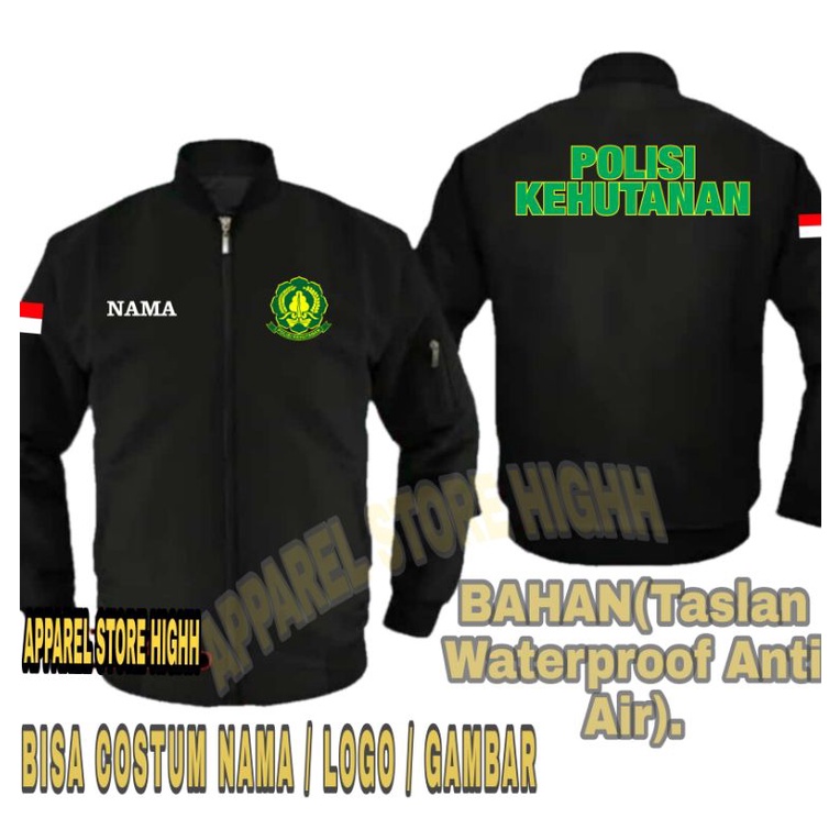 Jual Jaket Polhut Polisi Hutan Anti air / Jaket Bomber Polisi Kehutanan ...